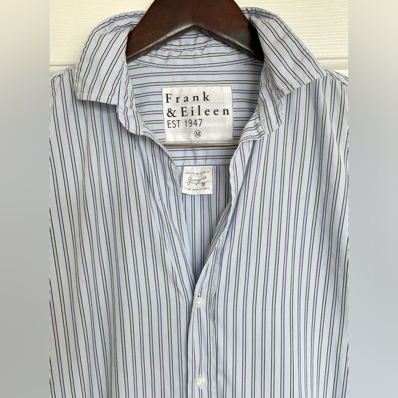 Frank & Eileen | Tops | Frank Eileen Medium M Grayson High Low Button Shirt Long Womens Stripe ...